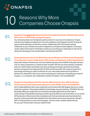 Onapsis Platform | Secure Solutions for SAP Applications