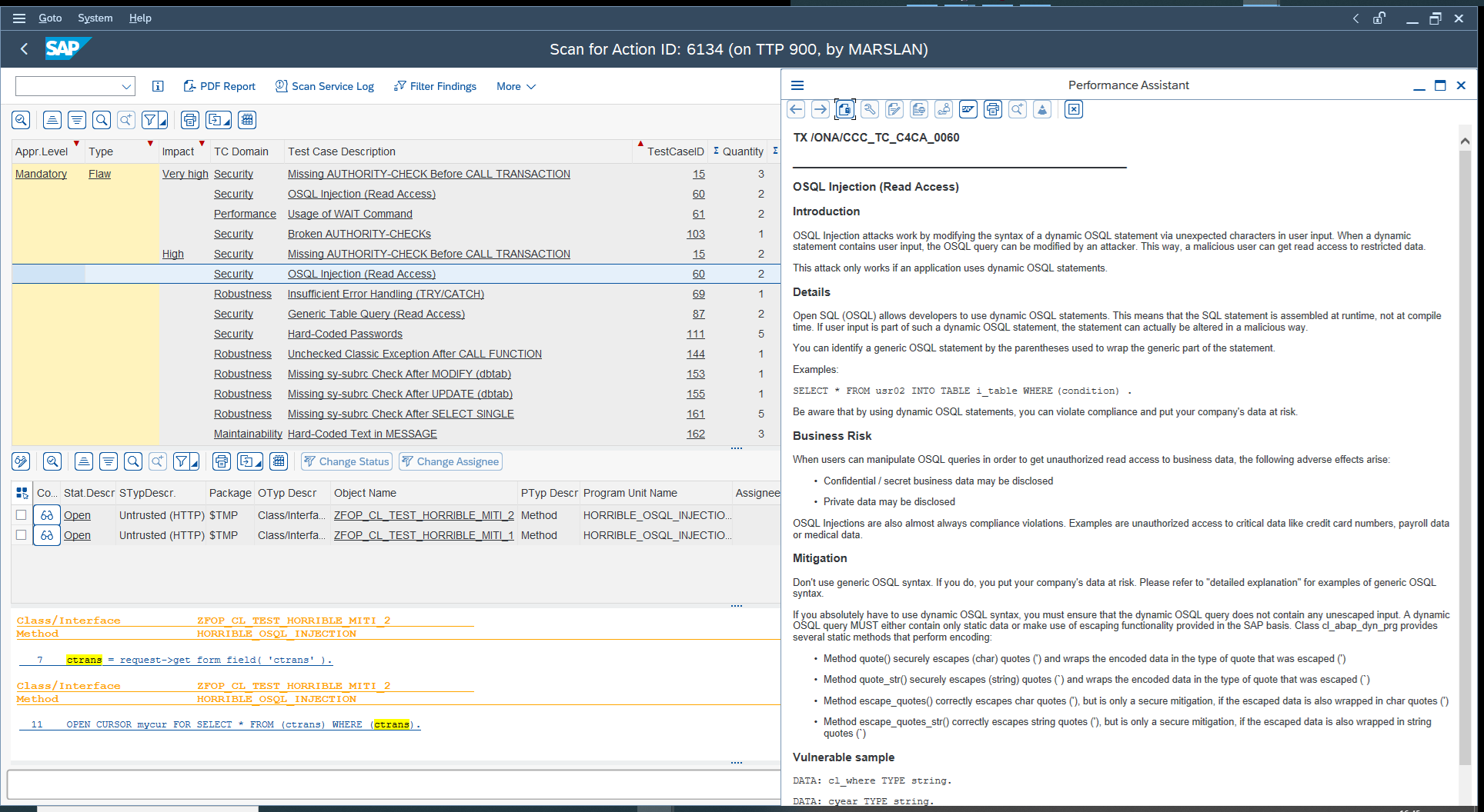 Code Vulnerability Analysis for SAP I Onapsis
